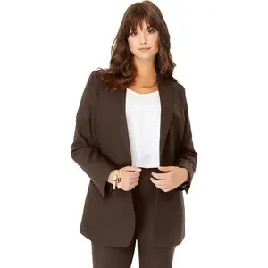 Roaman's Shawl Collar Blazer - Chocolate