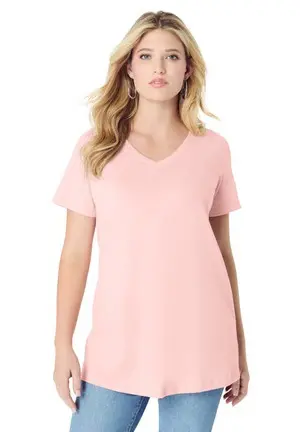 Roaman's Ultimate Short Sleeve Swing Tee - Soft Blush