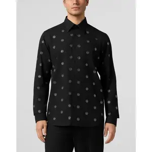 Philipp Plein Sugar Daddy Cut Shirt Monogram Strass