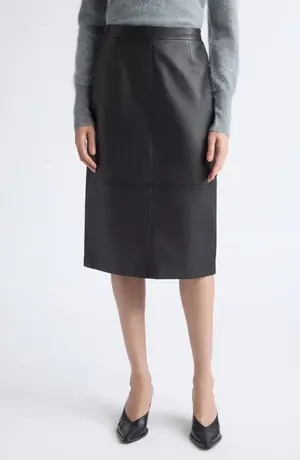 Altuzarra Leather Midi Skirt