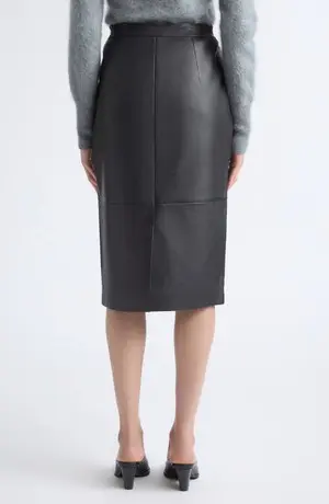 Altuzarra Leather Midi Skirt