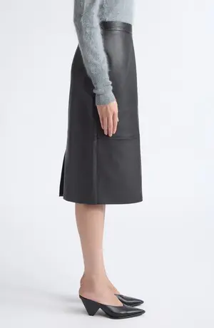 Altuzarra Leather Midi Skirt