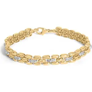 HAUS OF BRILLIANCE Gold Vermeil Diamond Link Bracelet - Silver