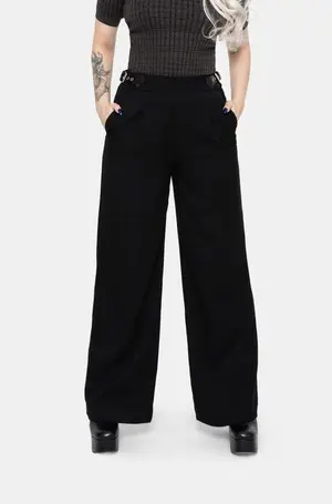 DISTURBIA Nightingale Buckle Wide Leg Trousers