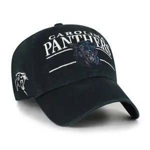 '47 Carolina Panthers Throwback Graphic Clean Up Adjustable Hat - Black