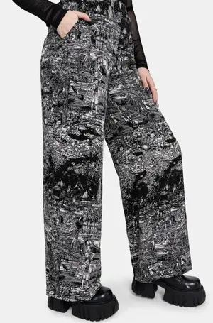 DISTURBIA Nara Boudicca Printed Wide Leg Trousers