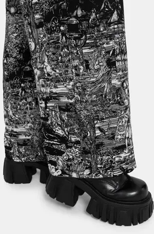 DISTURBIA Nara Boudicca Printed Wide Leg Trousers