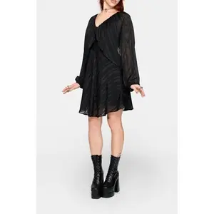 DISTURBIA Briella Chiffon Striped Midi Dress
