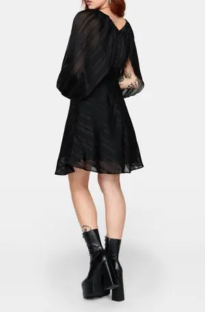 DISTURBIA Briella Chiffon Striped Midi Dress
