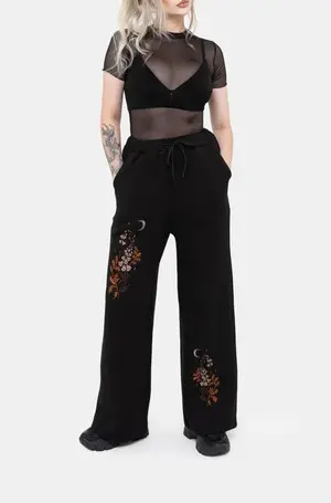 DISTURBIA Foxglove Embroidered Straight Leg Joggers