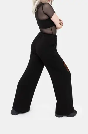 DISTURBIA Foxglove Embroidered Straight Leg Joggers