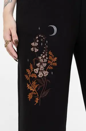 DISTURBIA Foxglove Embroidered Straight Leg Joggers