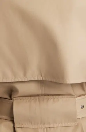 Sam Edelman Double Breasted Trench Coat With Faux Suede Detailing - Sand