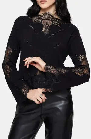 DISTURBIA Stormwoken Pointelle Knit Jumper