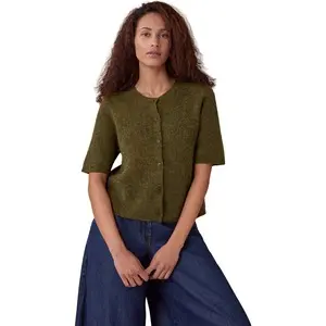 CELTIC & CO. Alpaca Blend Ribbed Short Sleeve Top