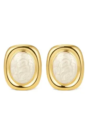 D.LOUISE D. Louise Bold Oval Statement Stud Earrings - Gold