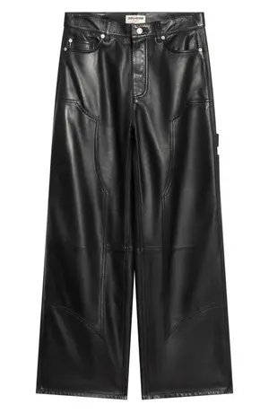 Zadig&Voltaire Perya Leather Wide Leg Pants