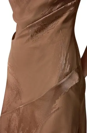 Donna Karan New York Satin Burnout Cowl Neck Cocktail Dress