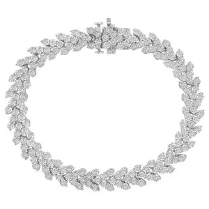 HAUS OF BRILLIANCE 2.00ctw Diamond Laurel Wreath Link Bracelet In Sterling - Silver
