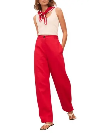 Mint Velvet Wide Leg Utility Trousers With Button Tab Cuffs