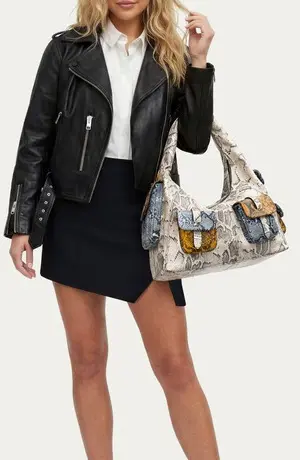 AIMEE Rebel Leather Shoulder Bag - Snake Multi