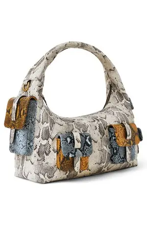 AIMEE Rebel Leather Shoulder Bag - Snake Multi