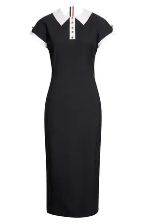 Thom Browne Trompe L'oeil Polo Wool Hopsack Dress