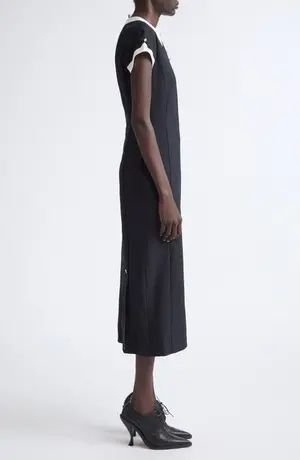 Thom Browne Wool Hopsack Trompe L'oeil Polo Dress