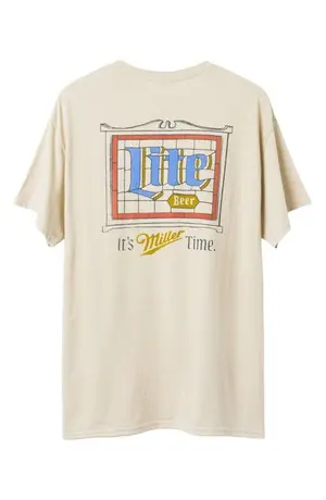 Junk Food Miller Lite Stained Glass Graphic T-shirt