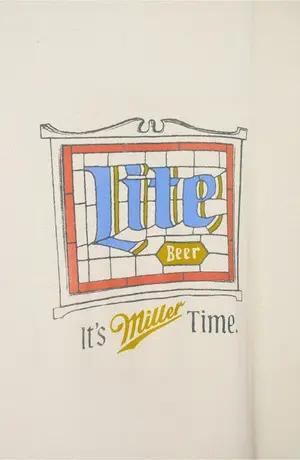 Junk Food Miller Lite Stained Glass Graphic T-shirt