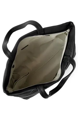 AIMEE Avenue Top Zip Leather Tote - Black