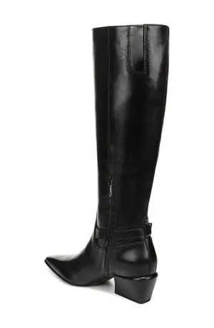 Sam Edelman Haisley Knee High Buckled Block Heel Boots - Black