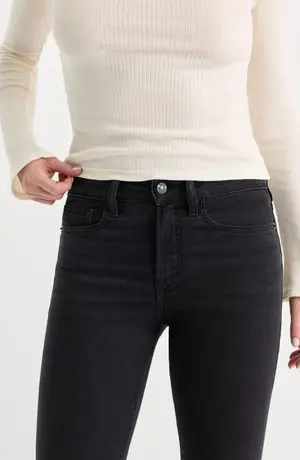 Good American Good Legs High Waist Crop Mini Boot Jeans