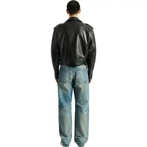 Balmain Textured Leather Biker Jacket