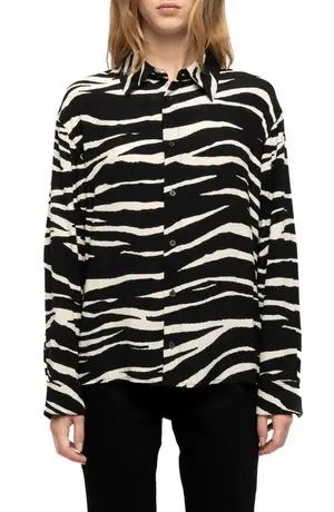 Zadig&Voltaire Tyrica Zebra Print Long Sleeve Shirt