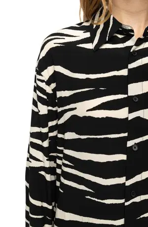 Zadig&Voltaire Tyrica Zebra Print Long Sleeve Shirt