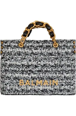 Balmain 1945 Soft Tweed Tote Bag