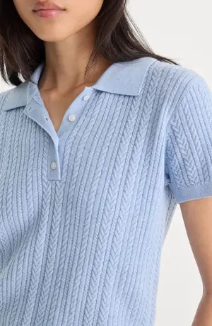 Good American The Micro Cable Merino Wool Polo