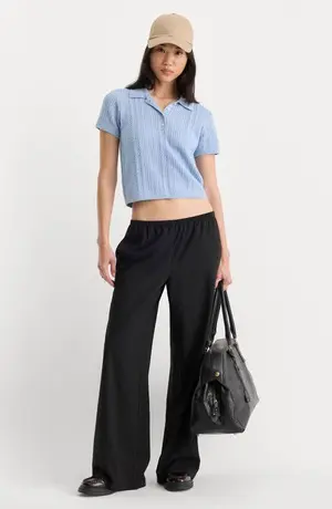 Good American The Micro Cable Merino Wool Polo