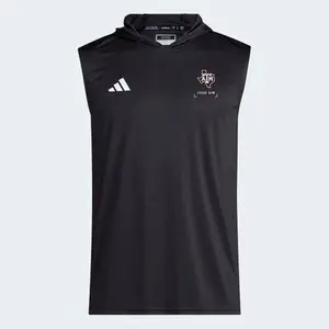 Adidas Texas A&m Aggies D4t Sleeveless Hoodie - Black