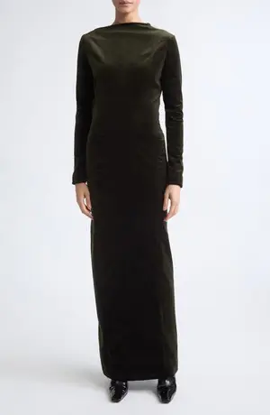 JIL SANDER Stretch Velvet Ankle Dress