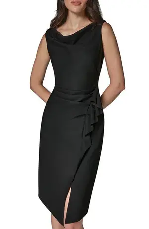 Donna Karan New York Ruffle Detail Sheath Midi Dress