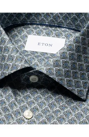 Eton Slim Fit Geometric Twill Shirt
