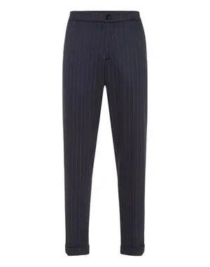 BILLIONAIRE Tracksuit Fit Pinstriped Trousers - Navy