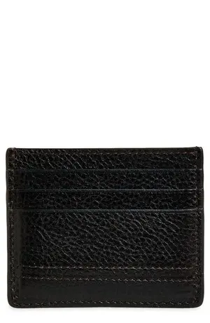 LEMAIRE Gear Grained Leather Card Holder - Espresso