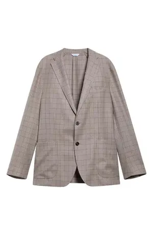 Boglioli Overcheck Wool Sport Coat - Beige