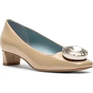 FRANCES VALENTINE Mary Embellished Square Toe Pump - Camel