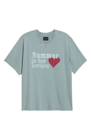 PACSUN Roll Cuff Summer Lovers Graphic T-shirt