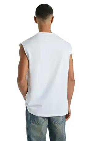 Balmain Flocked Quilted Tank Top - White