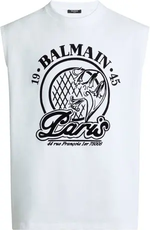 Balmain Flocked Quilted Tank Top